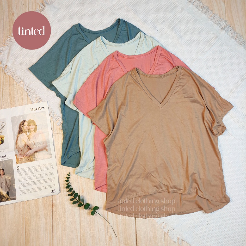 OOTD Trendy Large Size Dolman Sleeve Low Back VNeck Loose Top Blouse ...