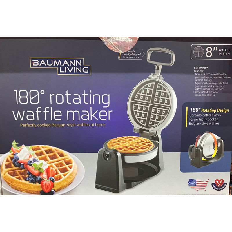 180 degrees Rotating Waffle Maker-8 inches (Baumann) | Shopee Philippines
