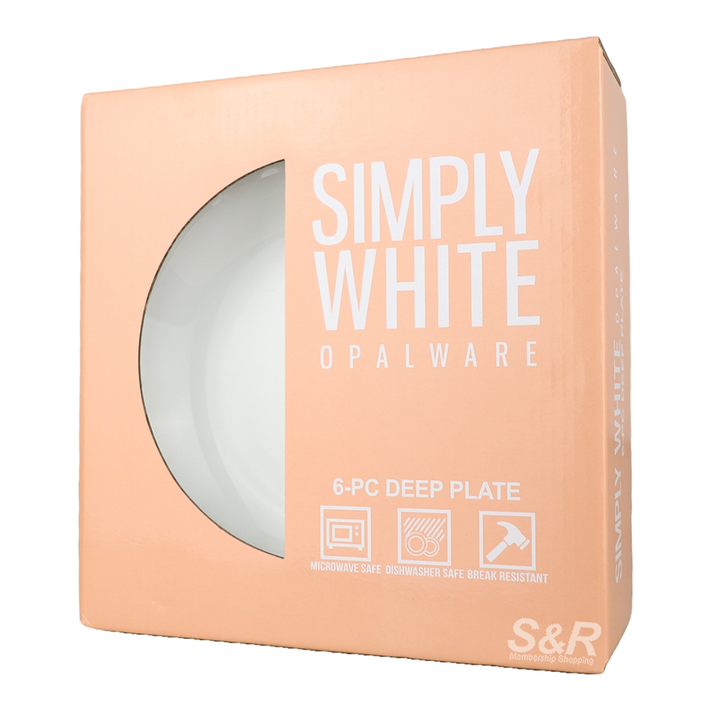 Simply White Opalware Deep Plate 6pcs | Shopee Philippines