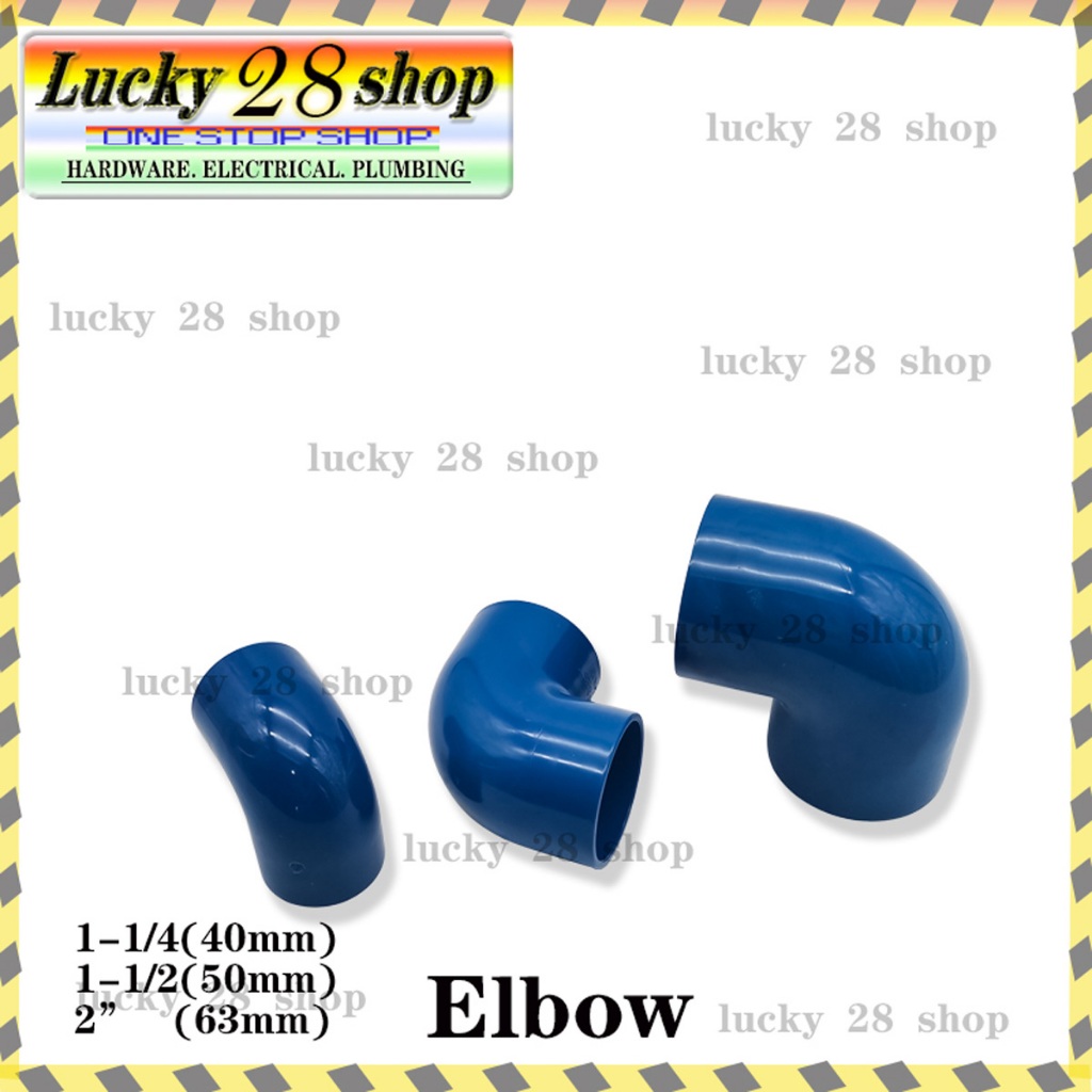 ELBOW BLUE PVC PIPE FITTINGS (1 1/4", 1 1/2", 2') | Shopee Philippines