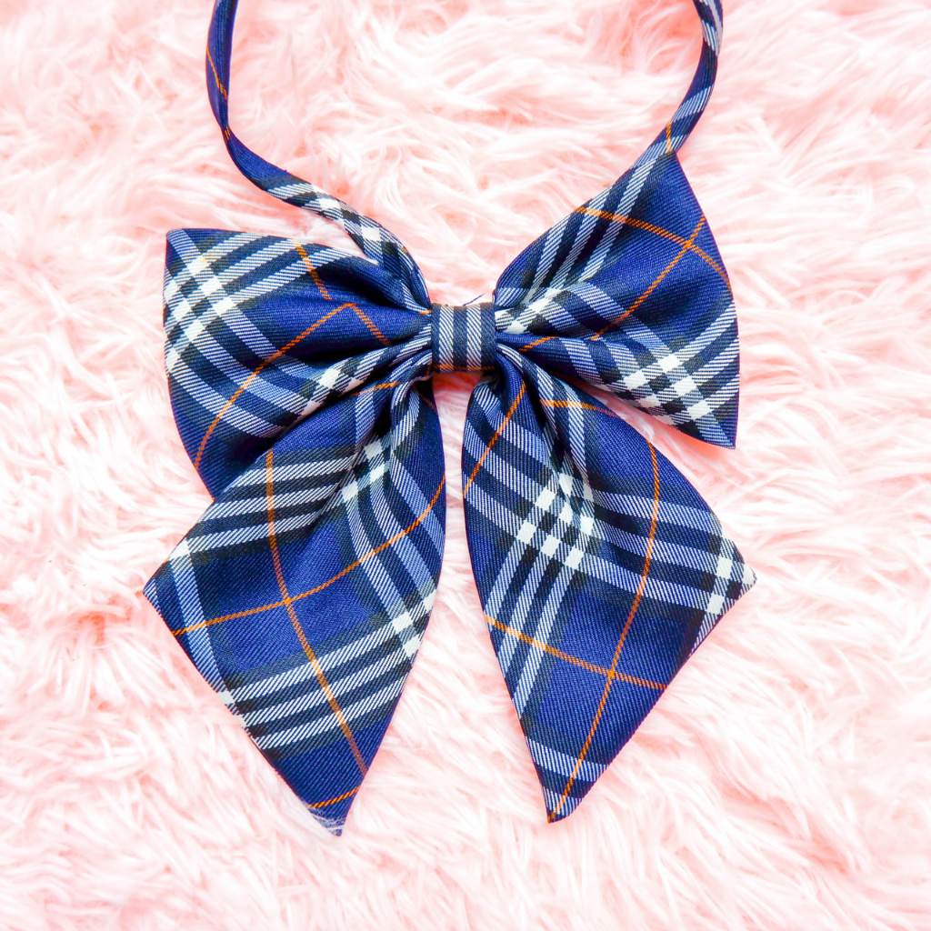 Japanese School Girl Bow Tie Navy Blue High Schoolgirl Gyaru Ribbon ...