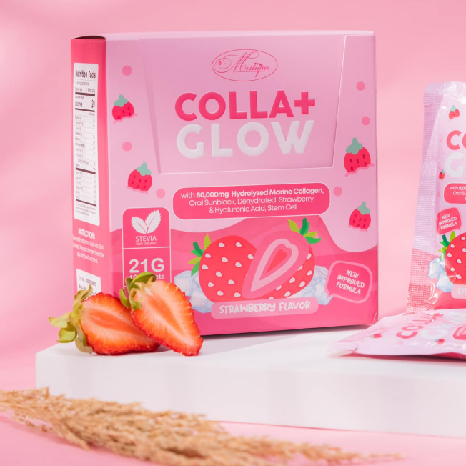 MISTIQUE Colla Glow Hydrolyzed Marine Collagen Drink Strawberry Flavor ...