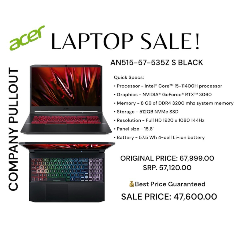 ACER Nitro AN515-57-535Z S BLACK | Shopee Philippines