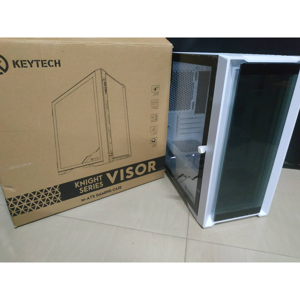 Ketech Visor GLASS Gaming Case White Bnew Gaming Computer Casing ...
