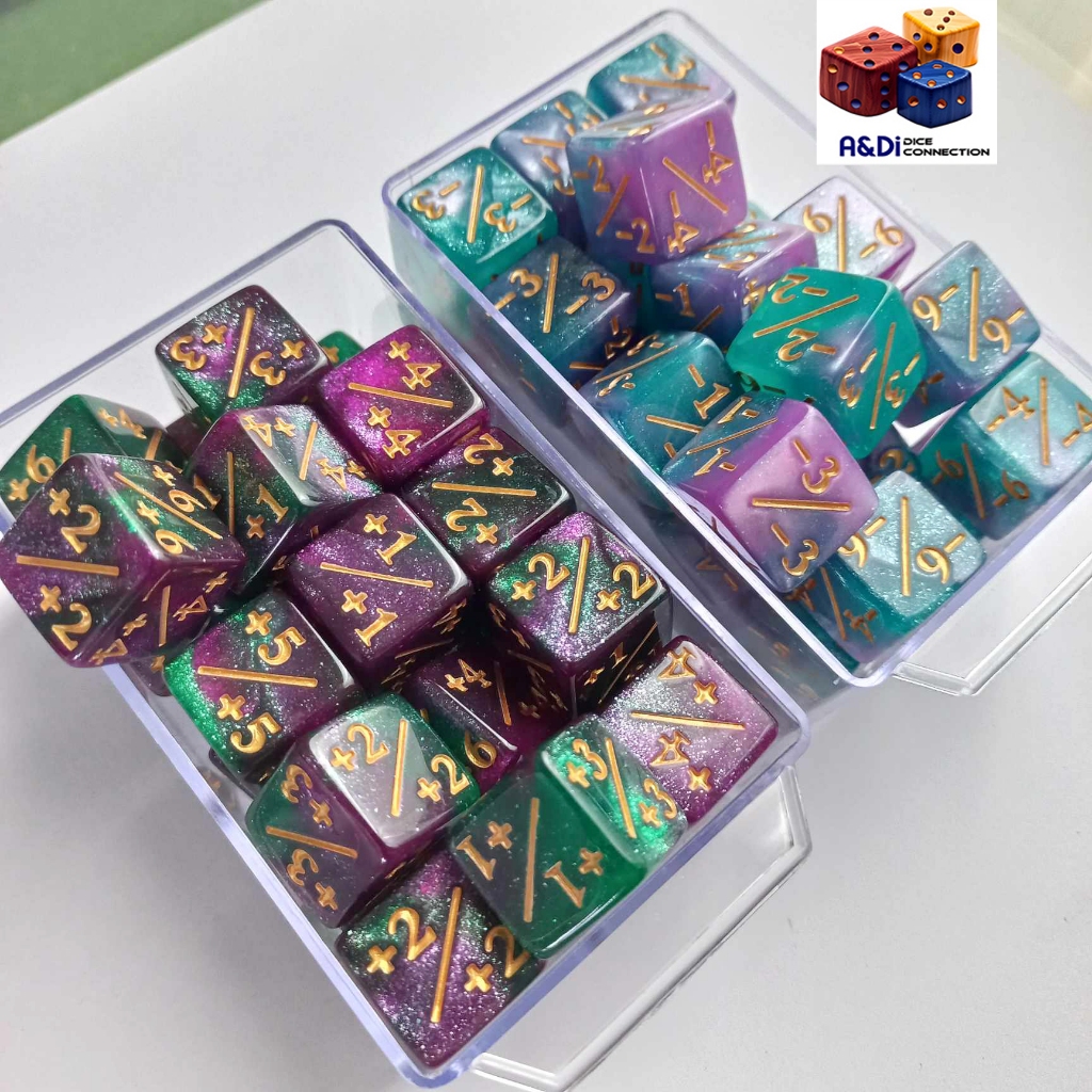 1pc. Galactic Six Sided plus/minus Counters +1/-1 Dice 16mm (Sold per ...