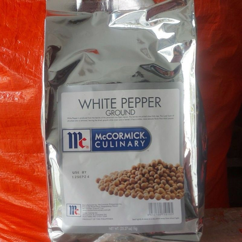 McCormick White Pepper Ground 1Kilo without silver packaging | Shopee ...