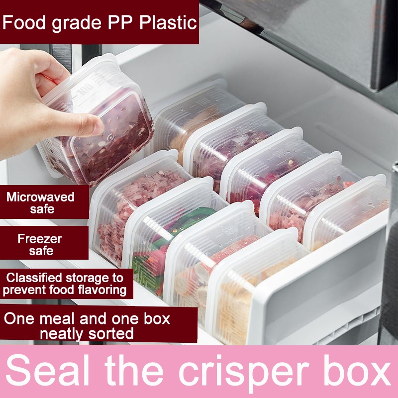 4 pcs Refrigerator Frozen FridgeFood Sealed Separated storage Organizer ...