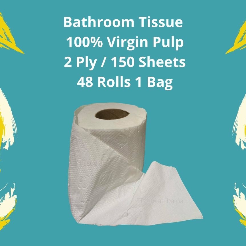 Bathroom Tissue Toilet Paper 100% Virgin Pulp 2Ply 150 Sheets 48 Rolls ...