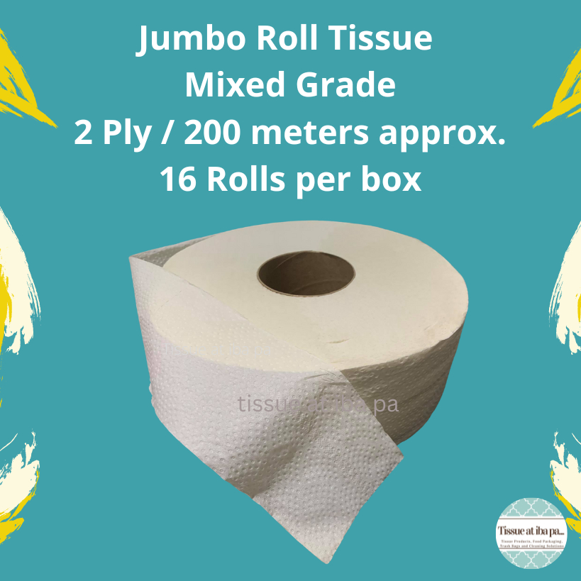 Jumbo Roll Tissue Jumbo Toilet Paper 2Ply Mixed Grade 200meters 1 roll ...