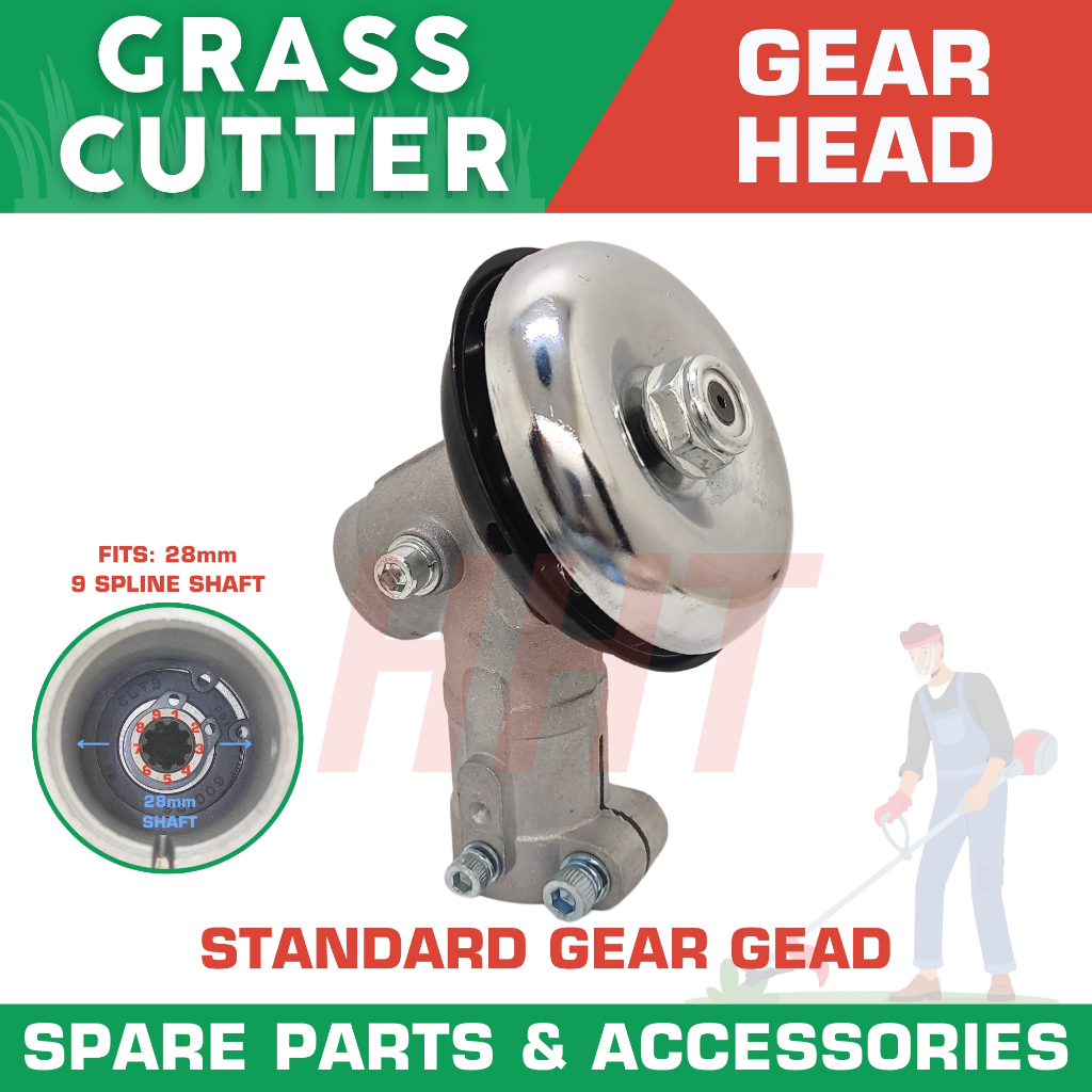 Grass Cutter Head Gear Case Gear Box Assembly 9 Spline 28mm Fit Grass ...