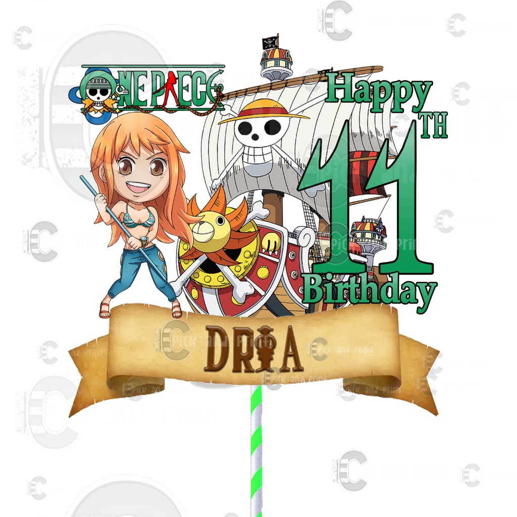 Personalized / Customized One Piece Nami Theme Cake Topper for DIY ...