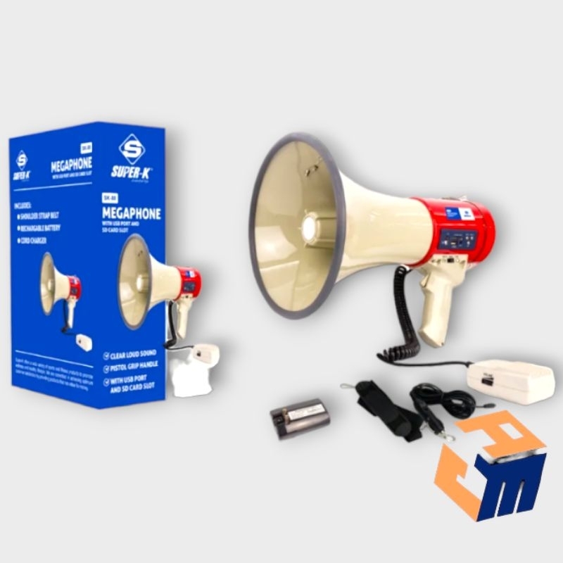 Super-K 88 Megaphone with Rechargeable Battery & Built-in USB/SD/MMC ...