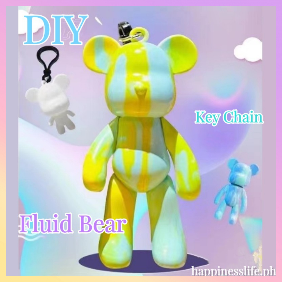 Christmas Gift DIY Fluid Bear Keychain, Fluid Trend Bear Colored Bear ...