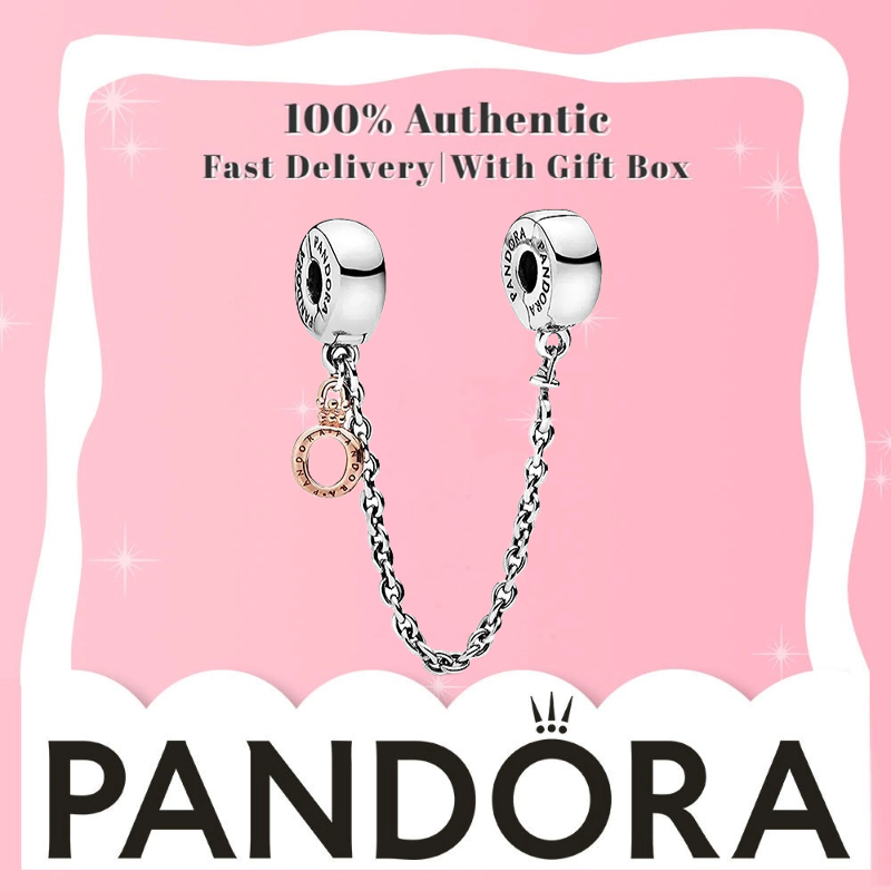Pandora Crown O Mobile Safety Chain 788313 S925 Female 100% Original ...