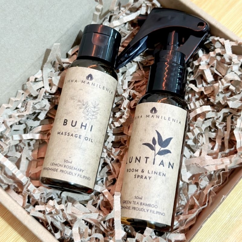 Massage Oil + Room & Linen Spray 50ml Gift Box Set for Giveaways ...