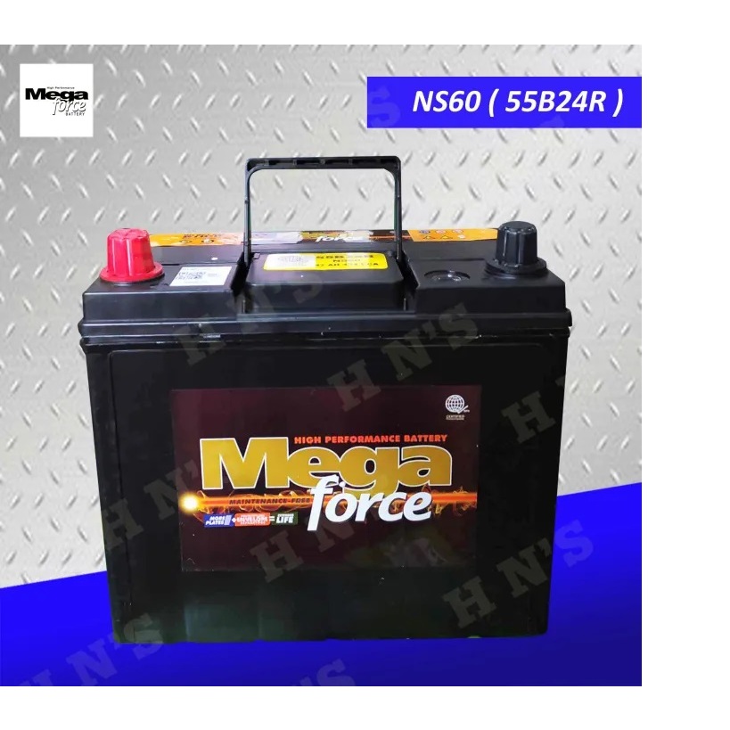 Mega Force 1SNF NS60 ( 55B24R ) Maintenance Free Car Battery with 18 ...