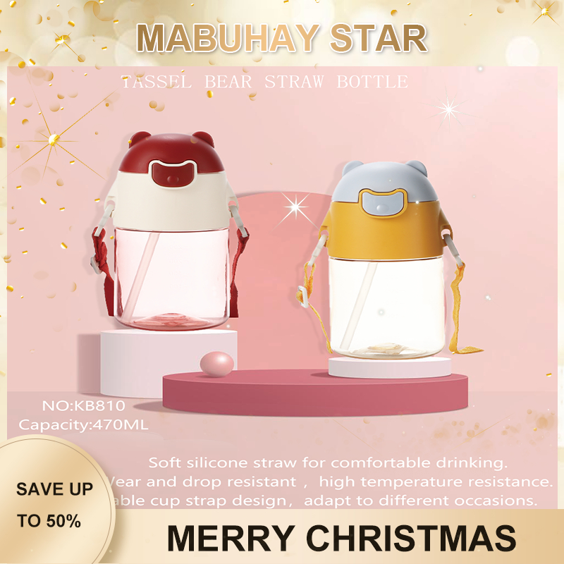 MABUHAY STAR 470ML CUP/BEAR STRAW CUP/DIY STICKER/FOOD GRADE PLASTIC ...