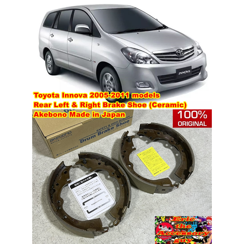 Toyota Innova Rear Brake Shoe for 2005-2011 models (Original Akebono ...