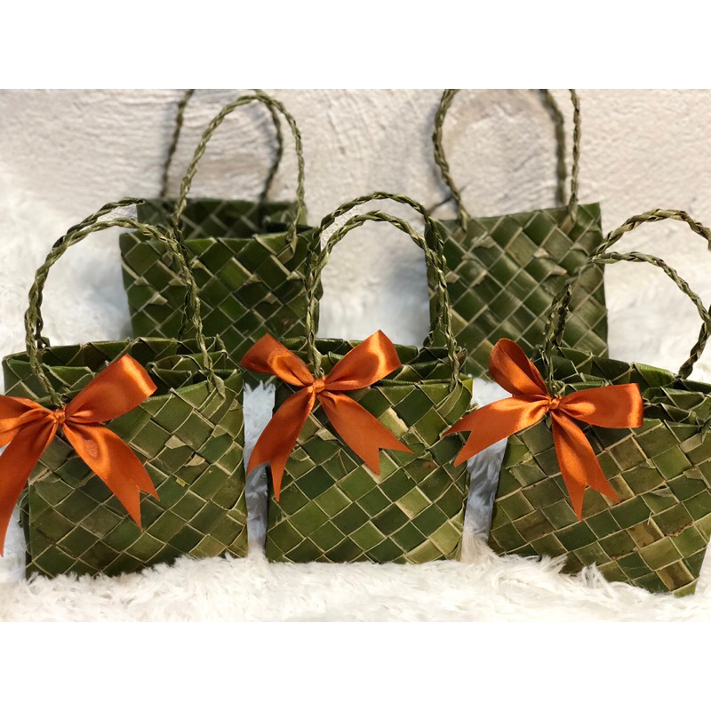 Pandan Bag 5x5x5 with ribbon | Shopee Philippines