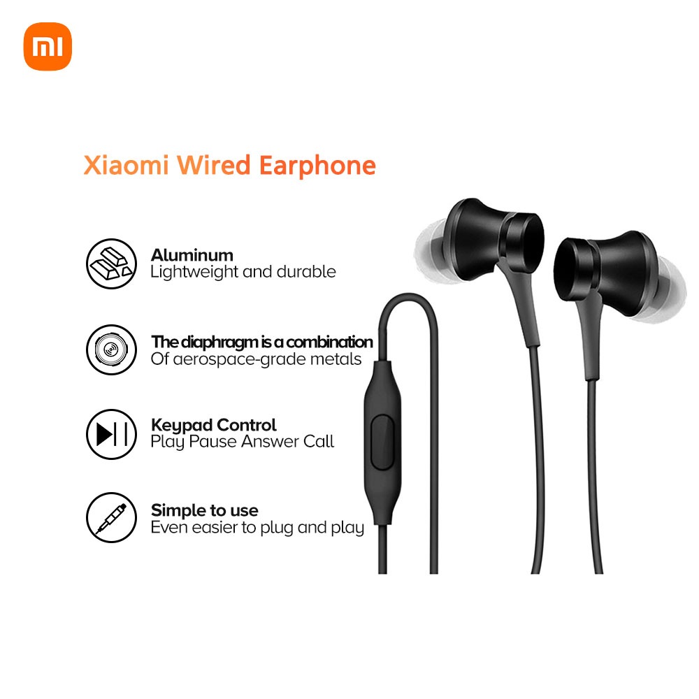 Xiaomi Piston Basic Edition Wired Control In-Ear Earphone | Shopee ...