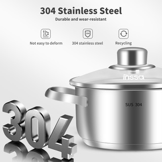 INSSA Cookware Set 304 Stainless Steel Soup Pot 16/20/24cm | Shopee ...