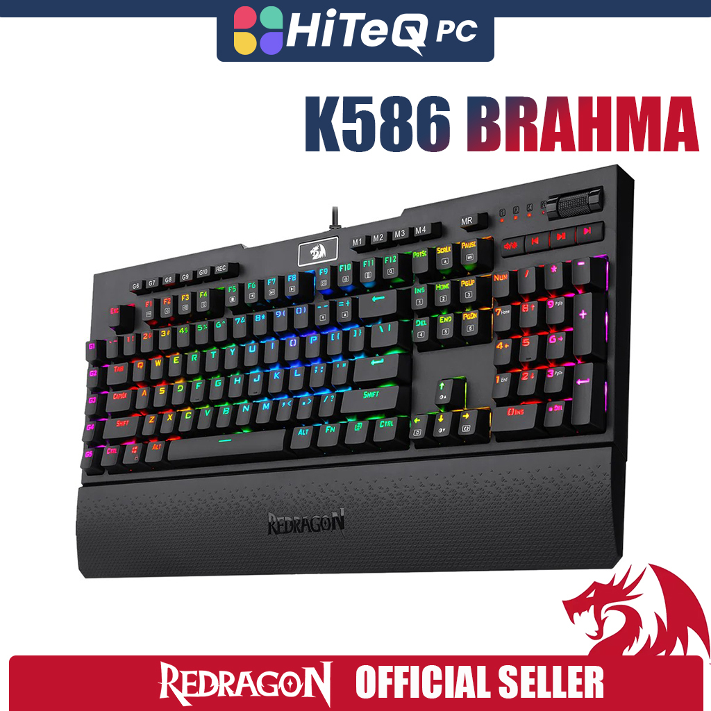 HiteqPC | Redragon Brahma v2 K586 Wired Mechanical Keyboard RGB (Black Blue Switch) | Shopee ...