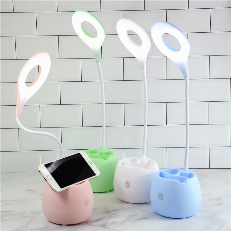 Pen Holder With LED Table Lamp Stand Desk Lamp Rechargeable 3 Levels ...