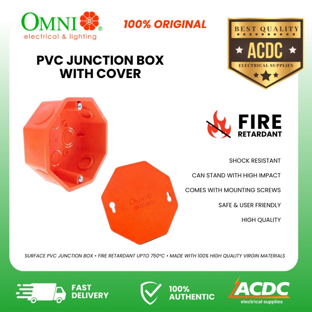 ORIGINAL Junction Box With Cover PVC Omni Surface Type Shock Resistant ...