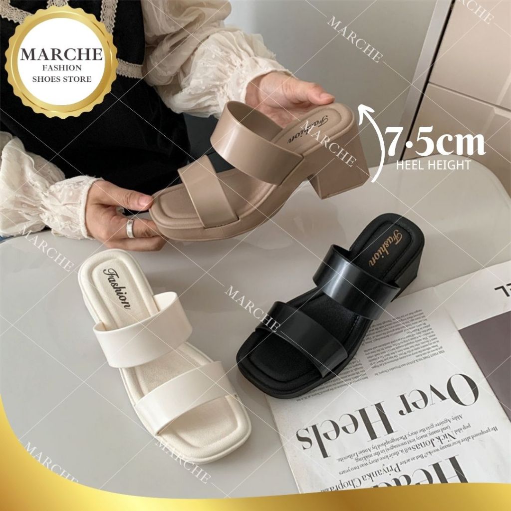 Marche(+1 if slim, +2 if mataba/malapad paa)7.5CM Block Heels & 5.5 CM ...