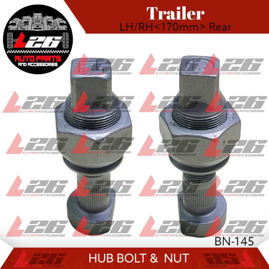 TRUCK Trailer HUB BOLT & NUT REAR BN-145 70mm RH LH AVAILABLE | Shopee ...