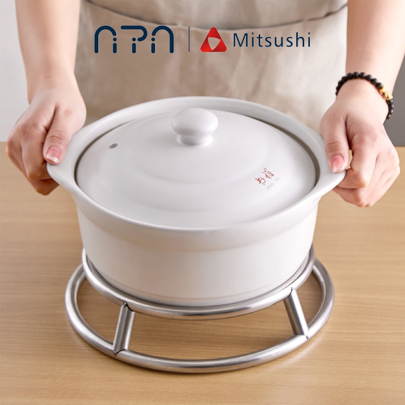 Nipiin Stainless Steel Kitchen Pot Rack Stand Round Wok Rack Double ...