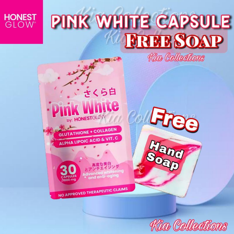 Honest Glow Pink White Capsule Premium Glutathione + Collagen 30caps ...