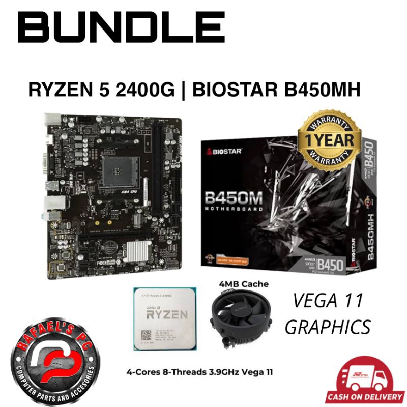 AMD RYZEN 5 2400G | BIOSTAR B450MH BUNDLE | Shopee Philippines