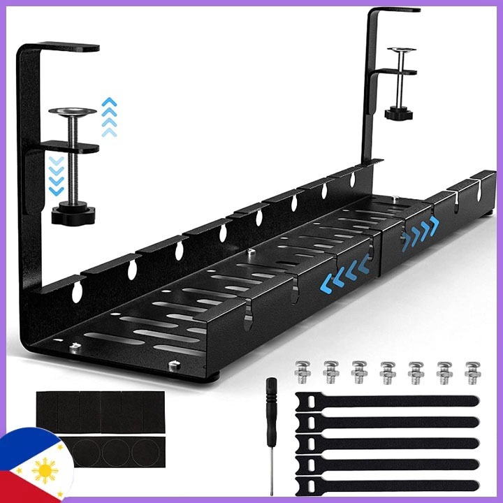 【PH】Under Desk Cable Management Tray Expandable Data Cable Storage Rack ...