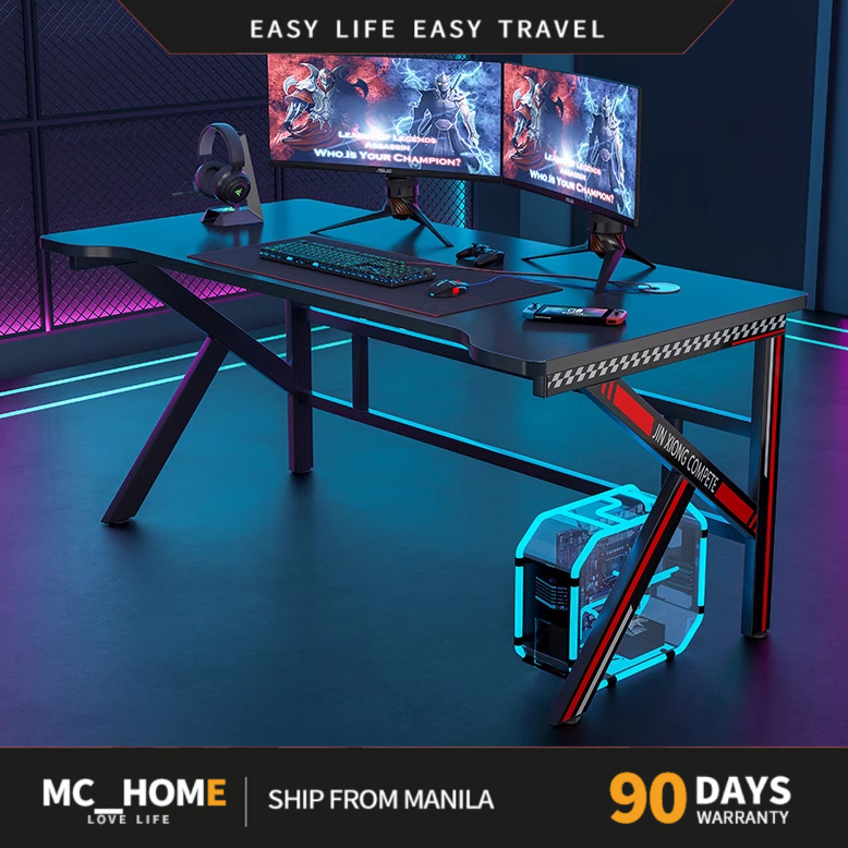 MC&HOME Double Gaming Table Computer Table Desk Couple Double Gaming ...