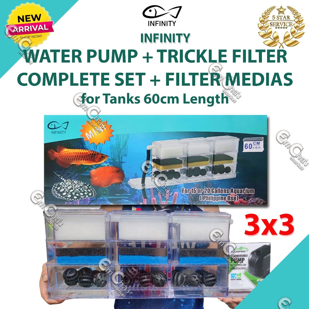 Infinity 60cm Complete Pump and Trickle Filter Set for 15-30gallons ...