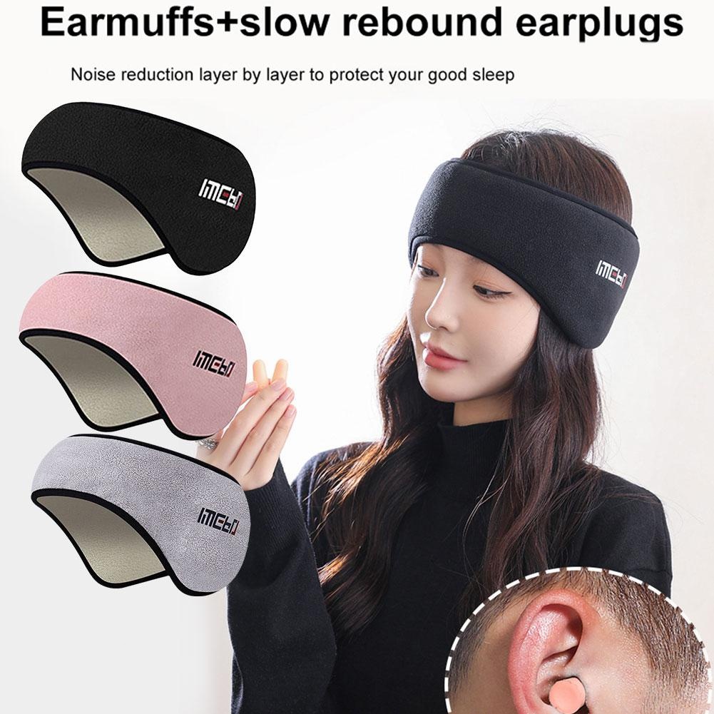 Fashion Travel Earmuff Sleep Mask Eye Cover Warm Relax Plush Soundproof ...