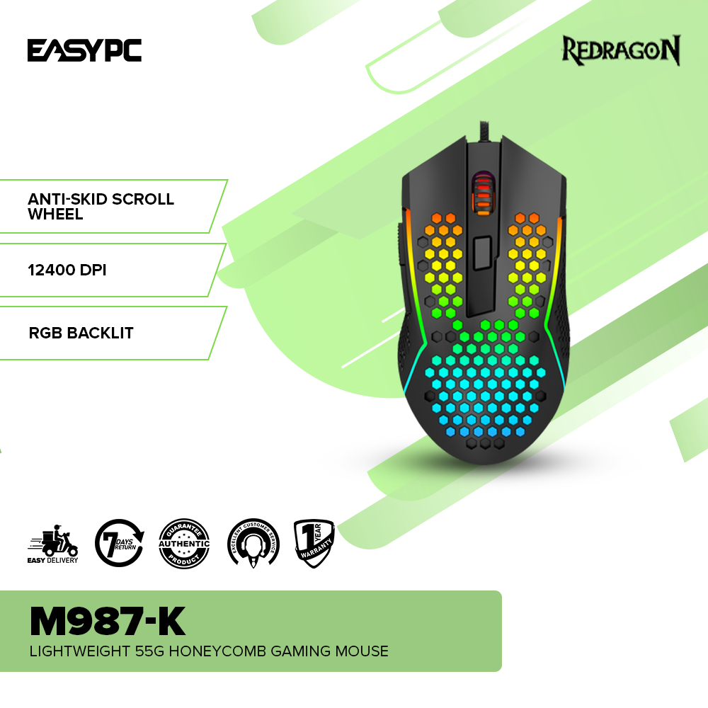 EasyPC| Redragon M987-K wired gaming mouse| Lightweight 55g Honeycomb | Shopee Philippines