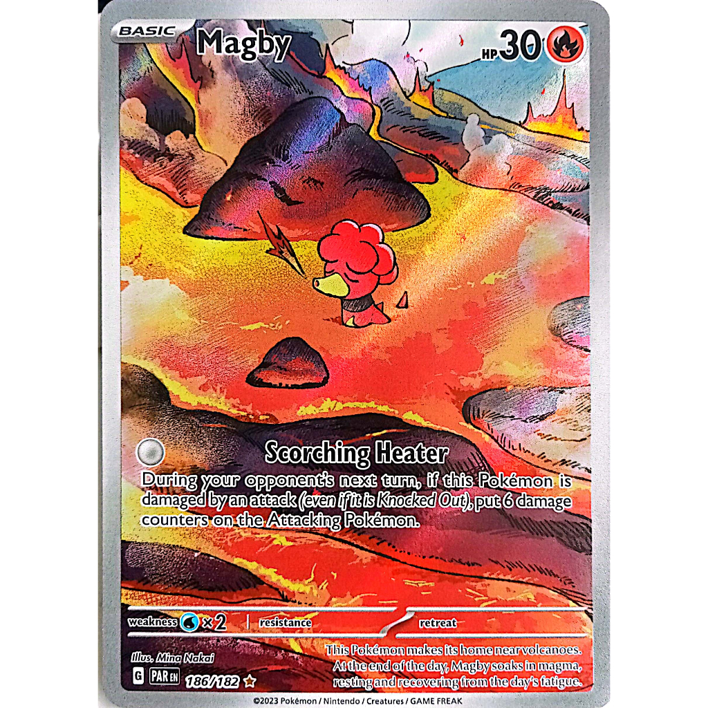 Pokemon TCG Magby 186/182 Paradox Rift Rare Full Art | Shopee Philippines