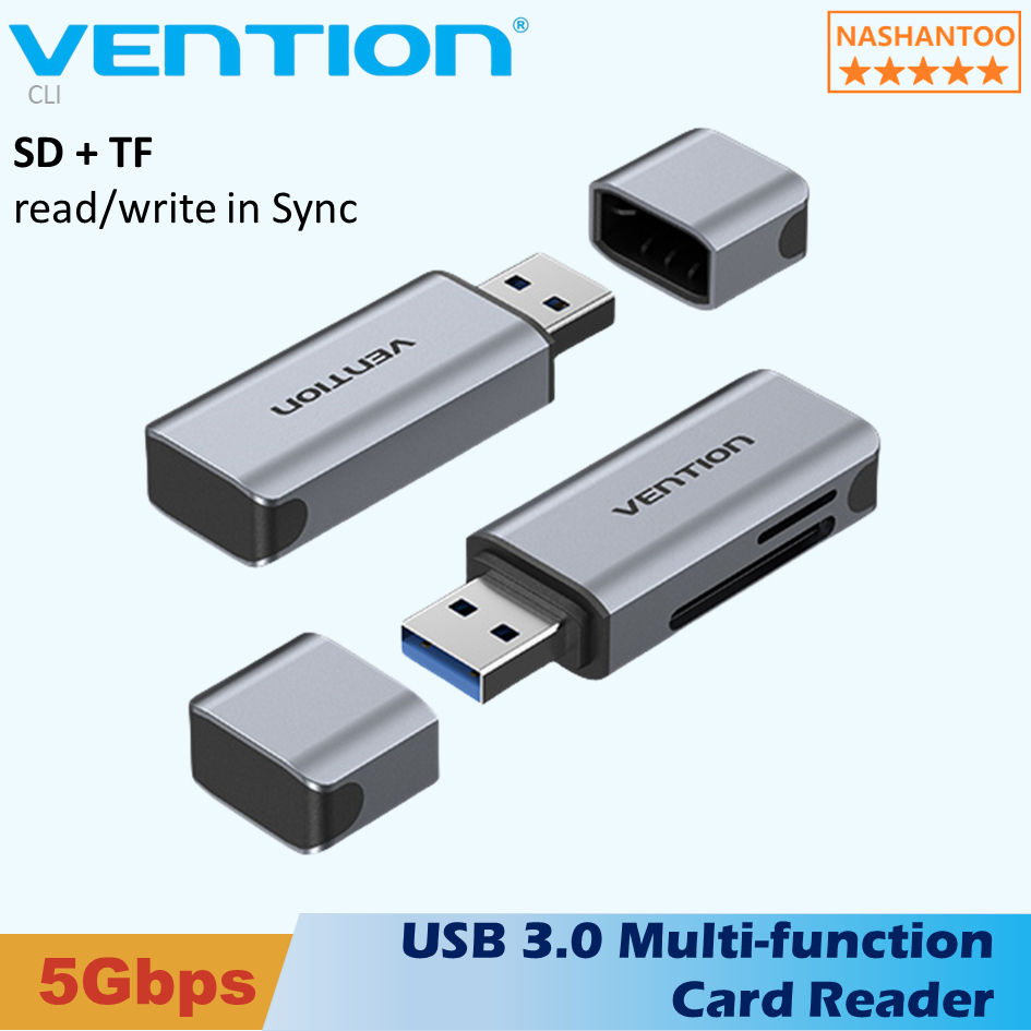 Vention 2-in-1 USB 3.0 A Card Reader (SD + TF) 512GB Supported SD/TF ...