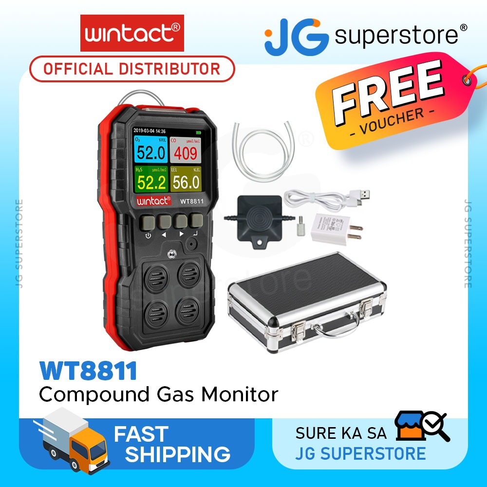 Wintact WT8811 Compound Gas Monitor Meter w/ Snap-off USB Funnel Plate, & Colored LCD | Shopee ...