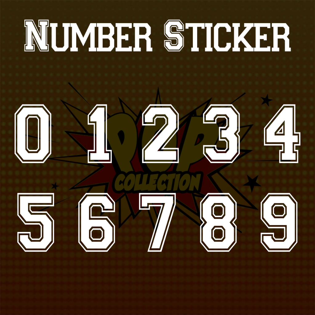 Number Set Varsity College Cut out Fashion Design Automobile Vinyl ...