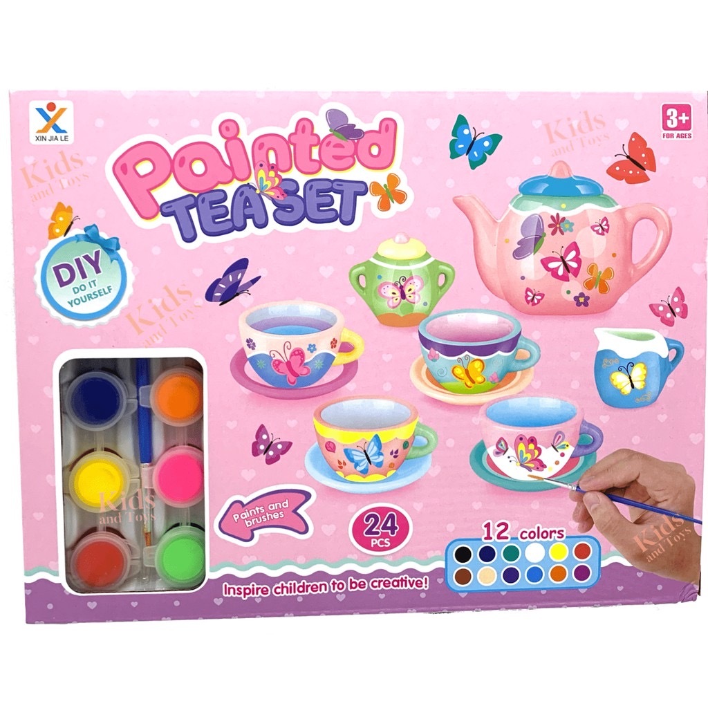 Paint Your Own Tea Set and Cups and Pot Complete Set Toys For Childrens ...