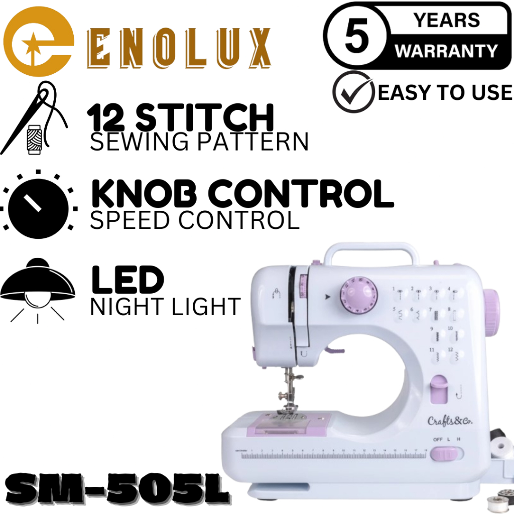 12 Needle Sewing Machine Mini Multifunctional Household Electric LED ...
