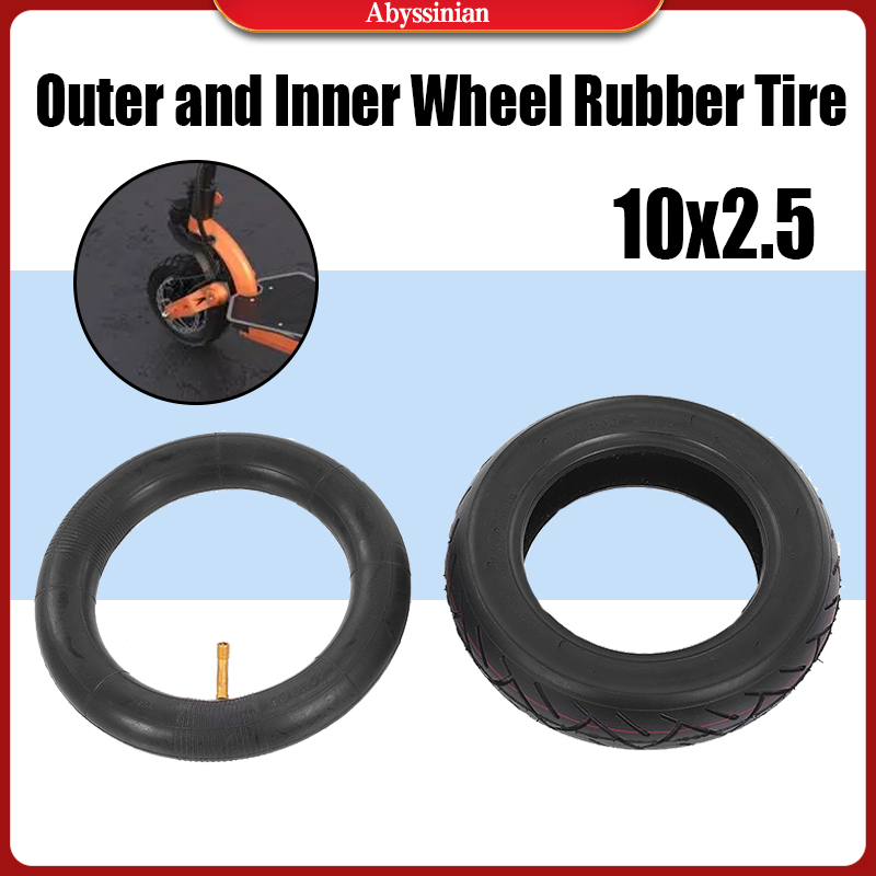 10x2.50 Scooter Spare Tire Outer And Inner Replacement Rubber Wheel For ...
