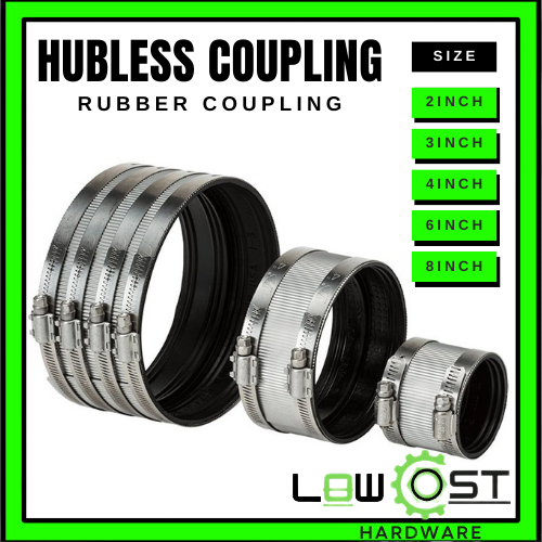 Hubless Coupling Rubber Coupling with Stainless Steel Clamp - 2 3 4 8 ...