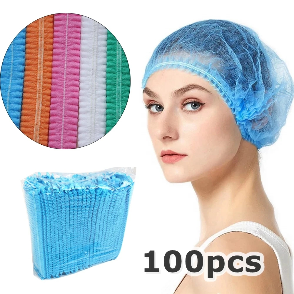 100pcs 21inch Disposable Surgical Cap Disposable Fluffy Hat Beauty Anti ...