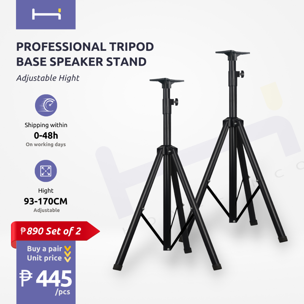 Professional tripod base speaker stand Long 170CM Steel adjustable hight and tripod leg | Shopee ...