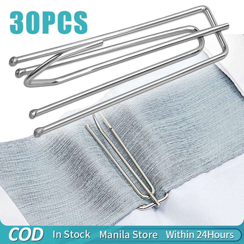 30pcs Curtain Hooks Stainless Steel Curtain Pleat Hook Clips,for Window ...