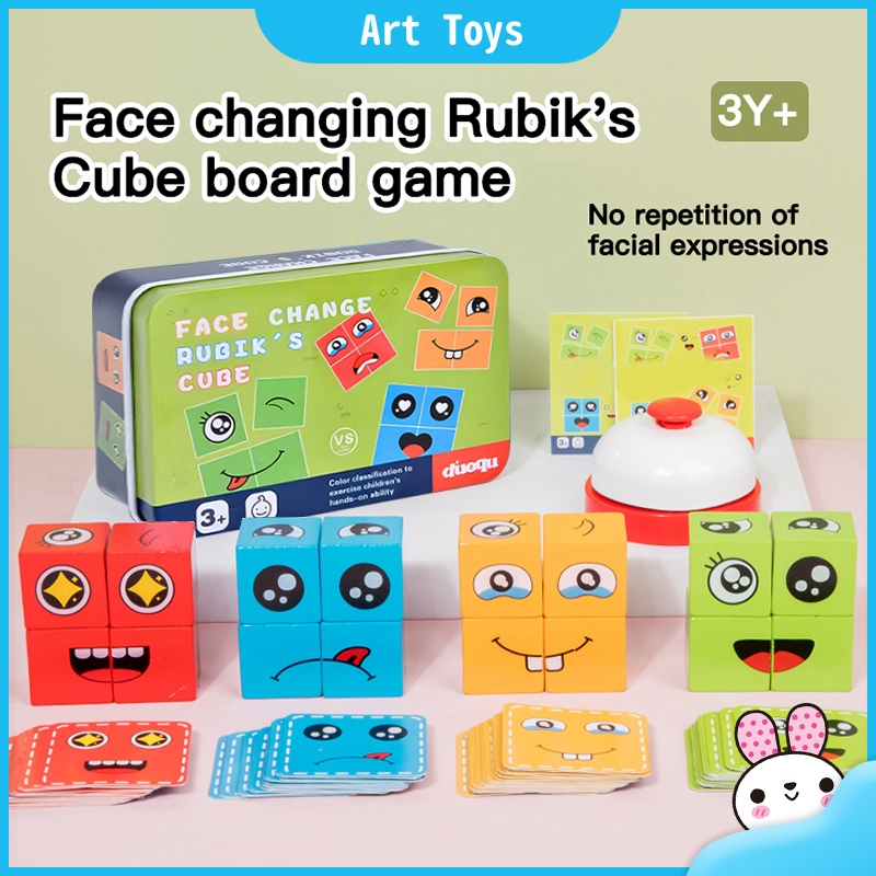 NEW 72pc Cards Wooden Face-Changing Educational Magic Cube Building ...